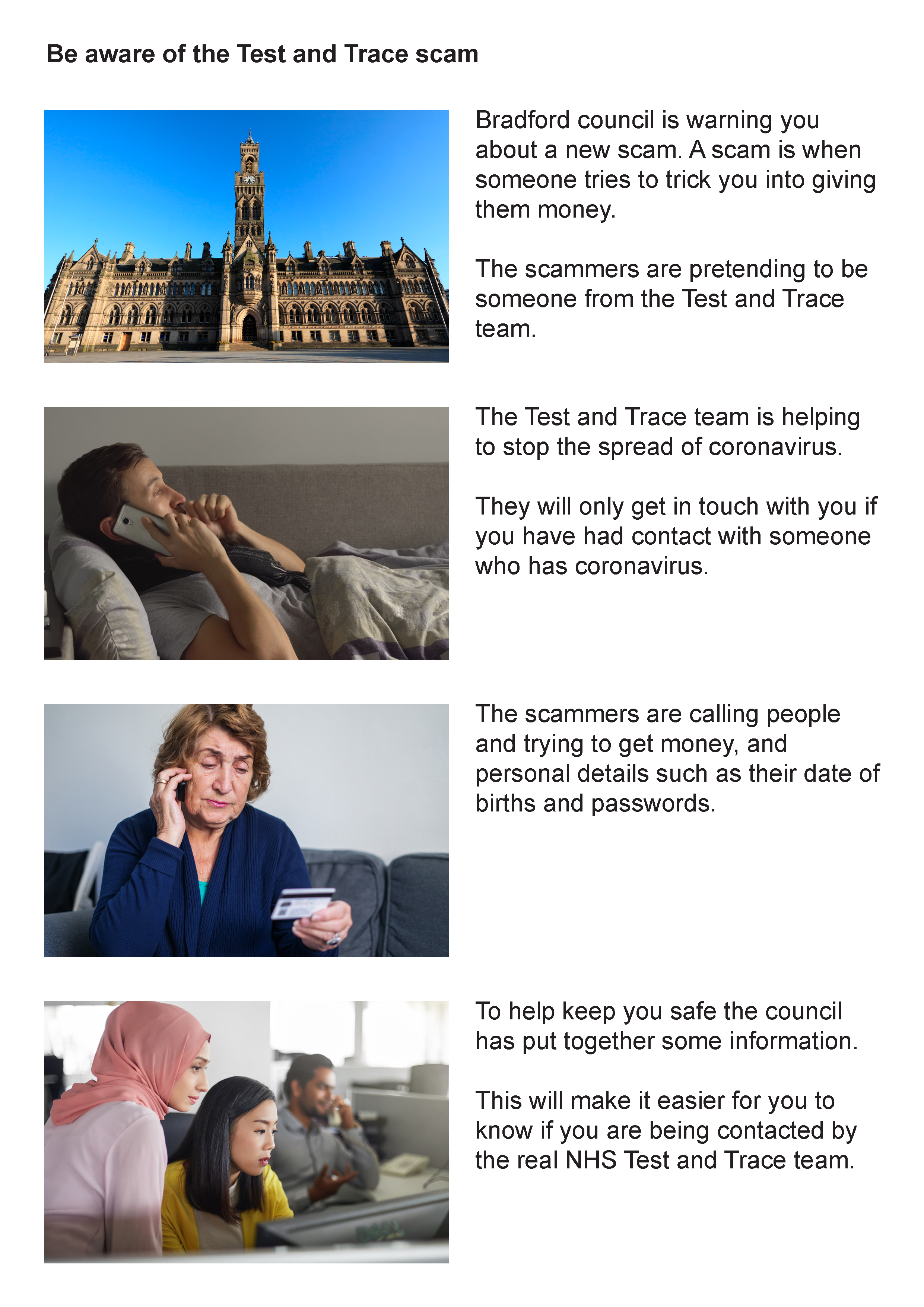 Be aware of the Test and Trace scam - Talking Media | Accessibility for ...