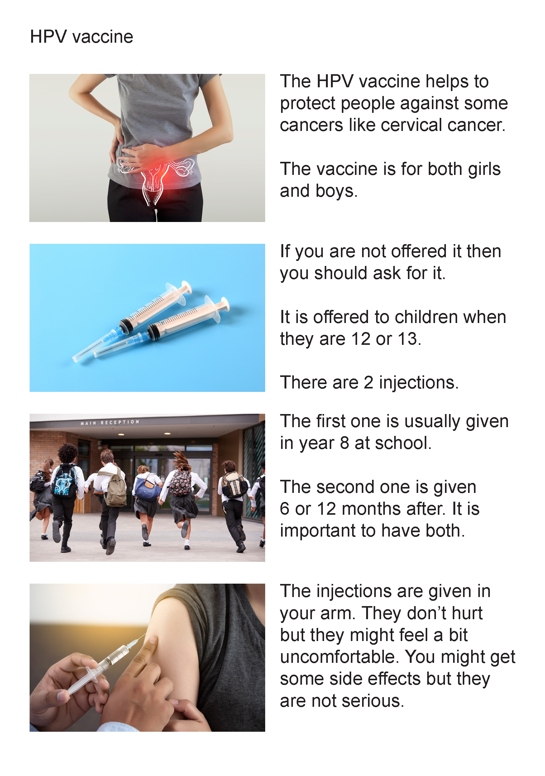 HPV Vaccine - An easy read booklet - Talking Media | Accessibility for ...