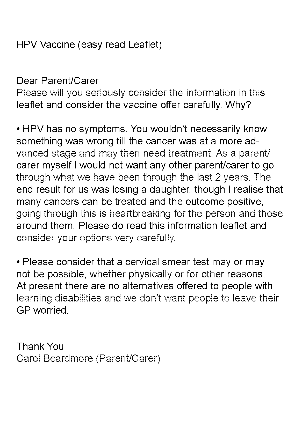 HPV Vaccine - An easy read booklet - Talking Media | Accessibility for ...