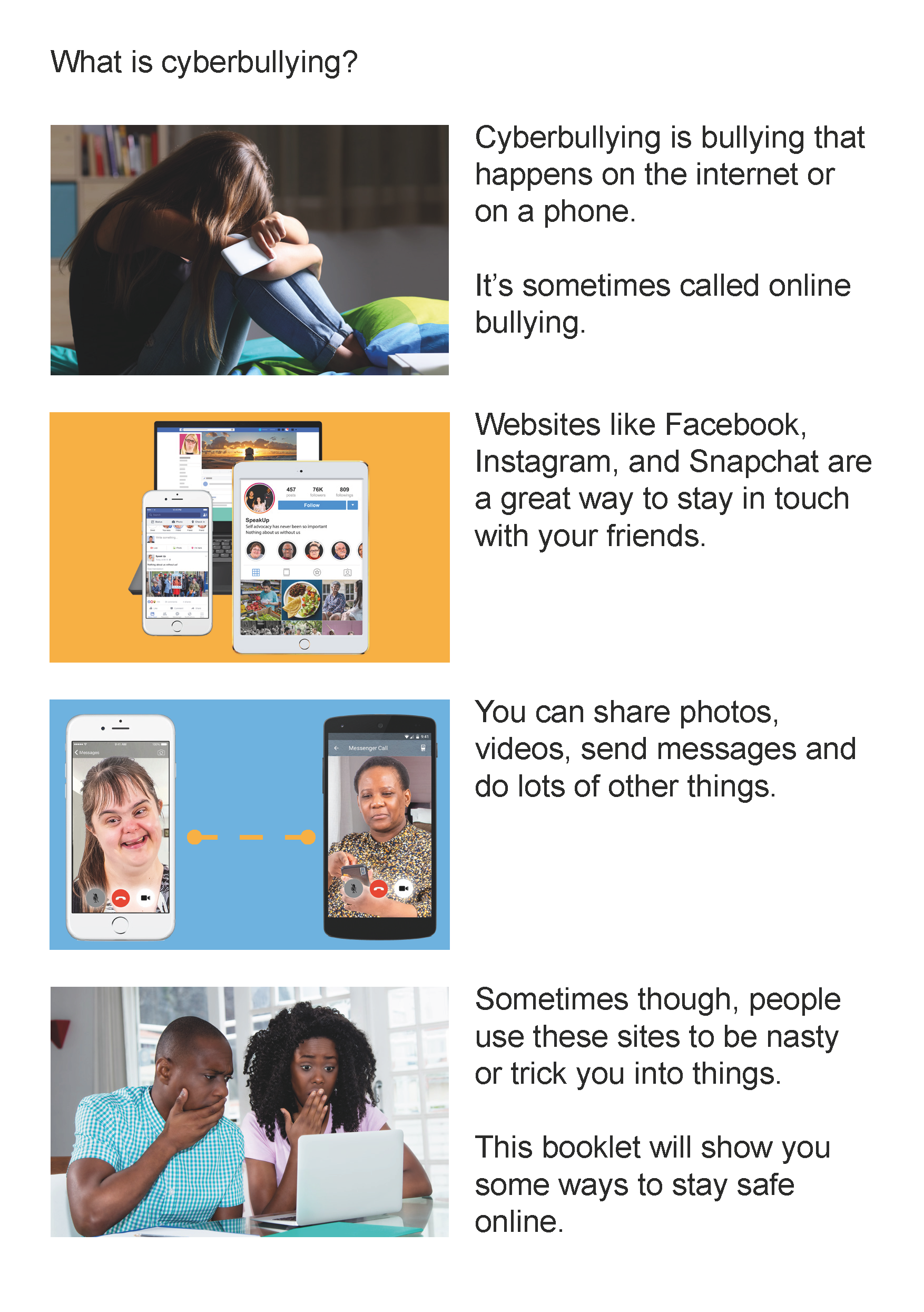 Keeping safe online: Cyberbullying - An easy read guide - Talking Media ...