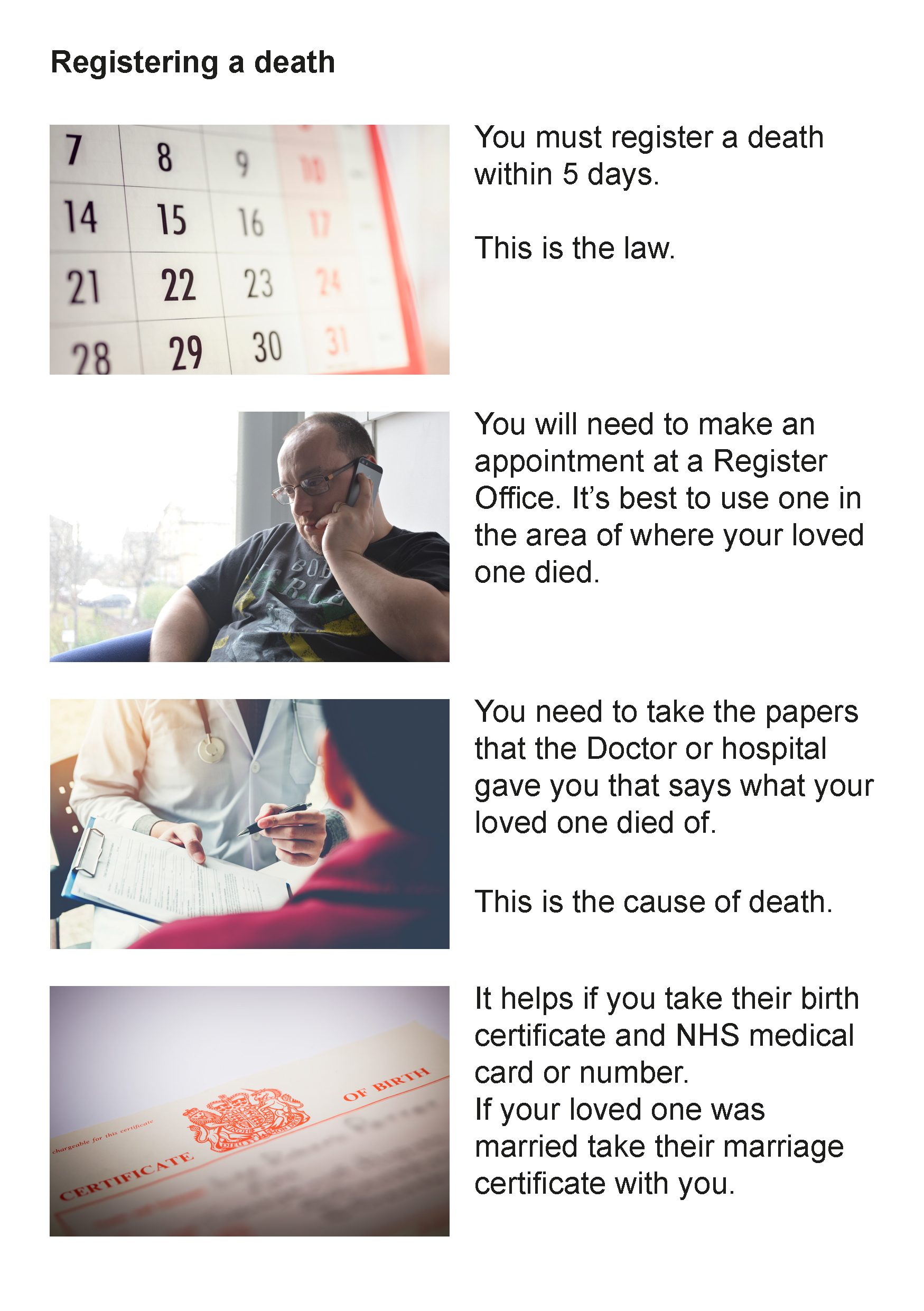 Registering a death - Talking Media | Accessibility for All | BTM ...